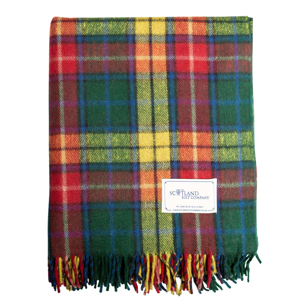 Scottish 100% Wool Tartan Knee Rug/ Throw Blanket - Buchanan Modern ...