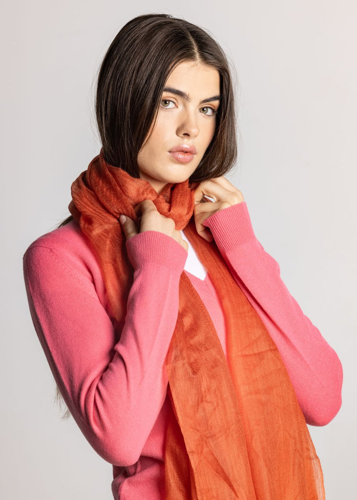 Ultra Fine Cashmere Pashmina - Orange | Scotland Kilt Co