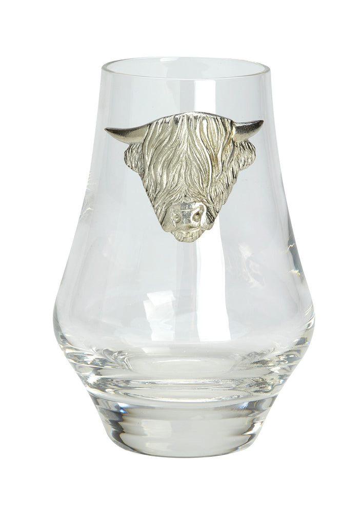 Whisky Glass With Highland Cow Emblem | Scotland Kilt Co