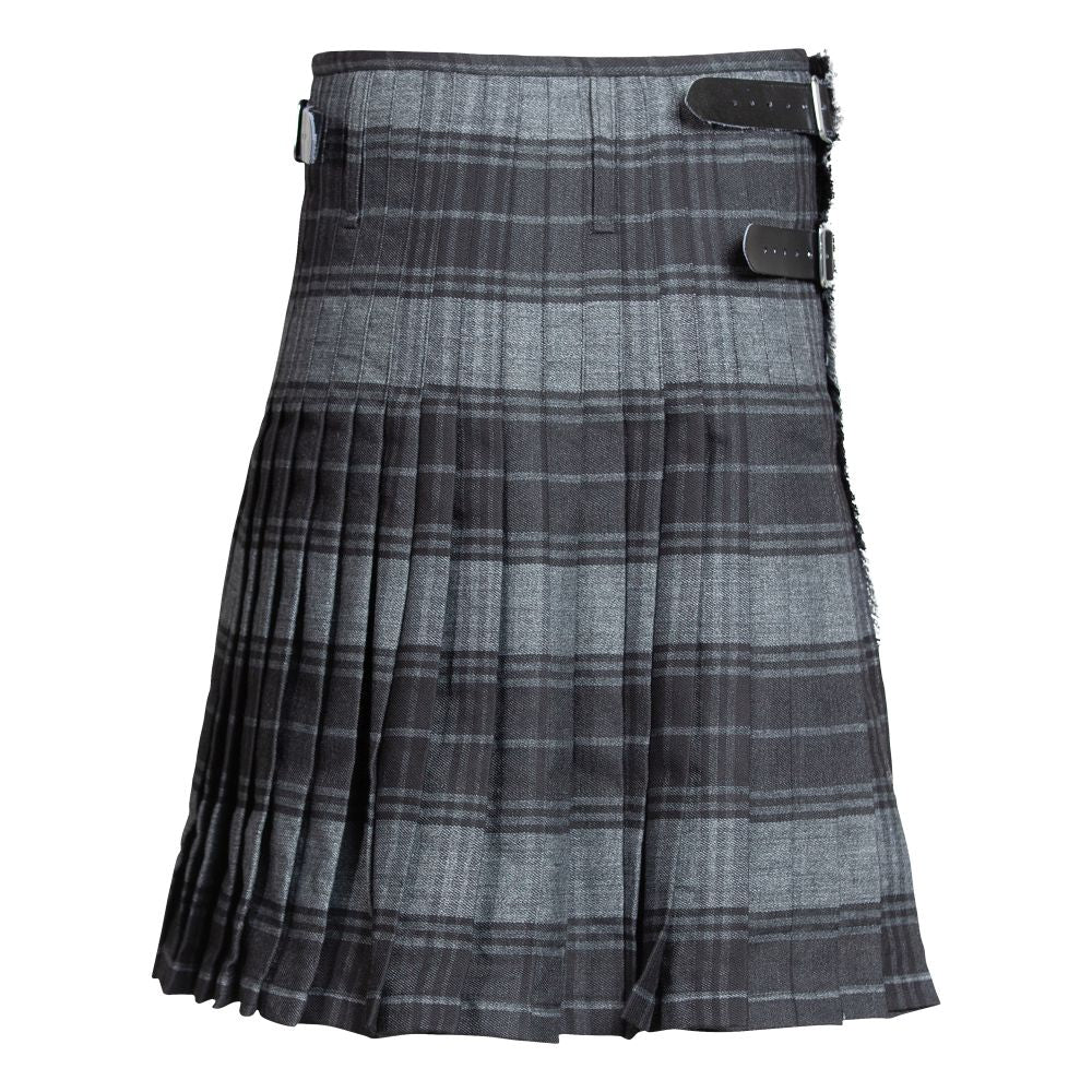 Men's Kilt, 8 Yard Polyviscose - Grey Highlander | Scotland Kilt Co