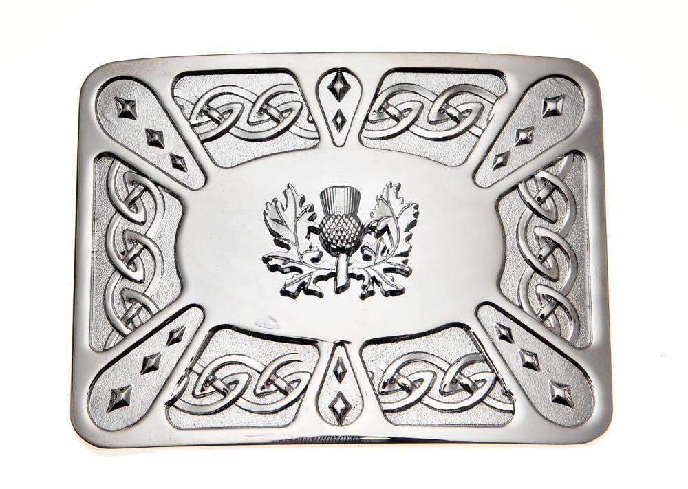 Contemporary Celtic Lion Rampant Kilt Belt Buckle Chrome Finish ...