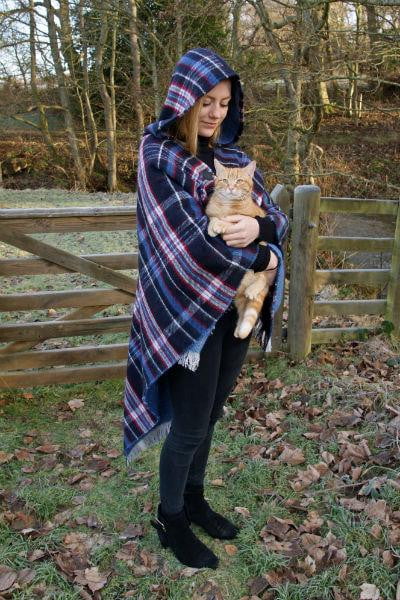 Ladies Hooded Tartan Poncho - 3 Colours | Scotland Kilt Co